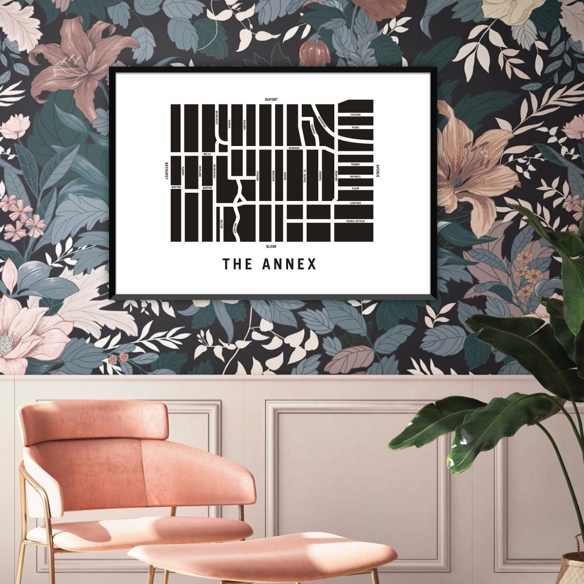 The Annex Map | Modern Neighbourhood Art Print | Black White Poster ...