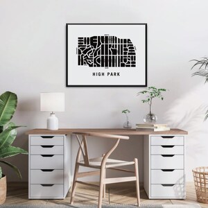 High Park Map | Modern Neighbourhood Art Print | Toronto Housewarming ...