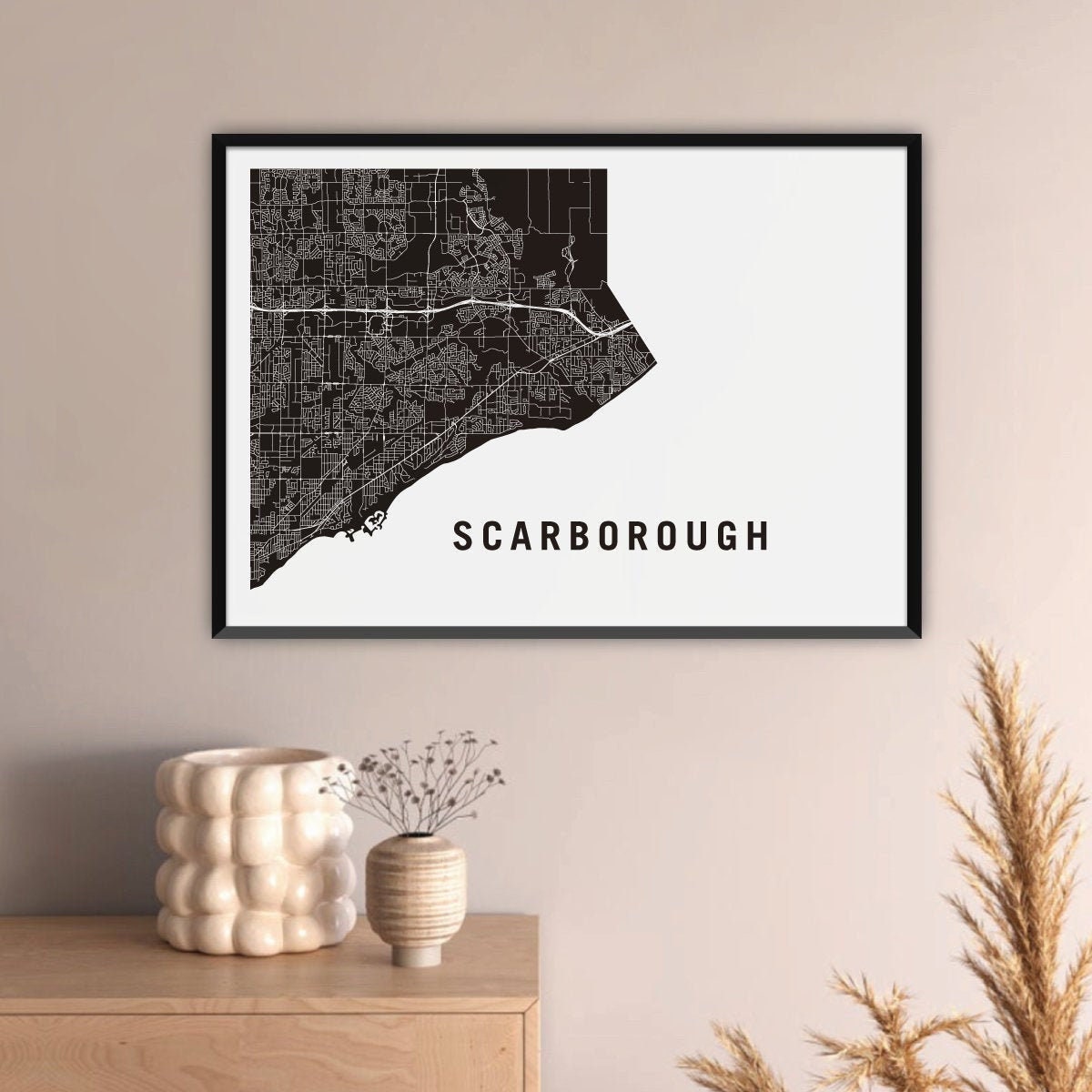 Scarborough Map Modern Neighbourhood Art Print Housewarming Gift ...