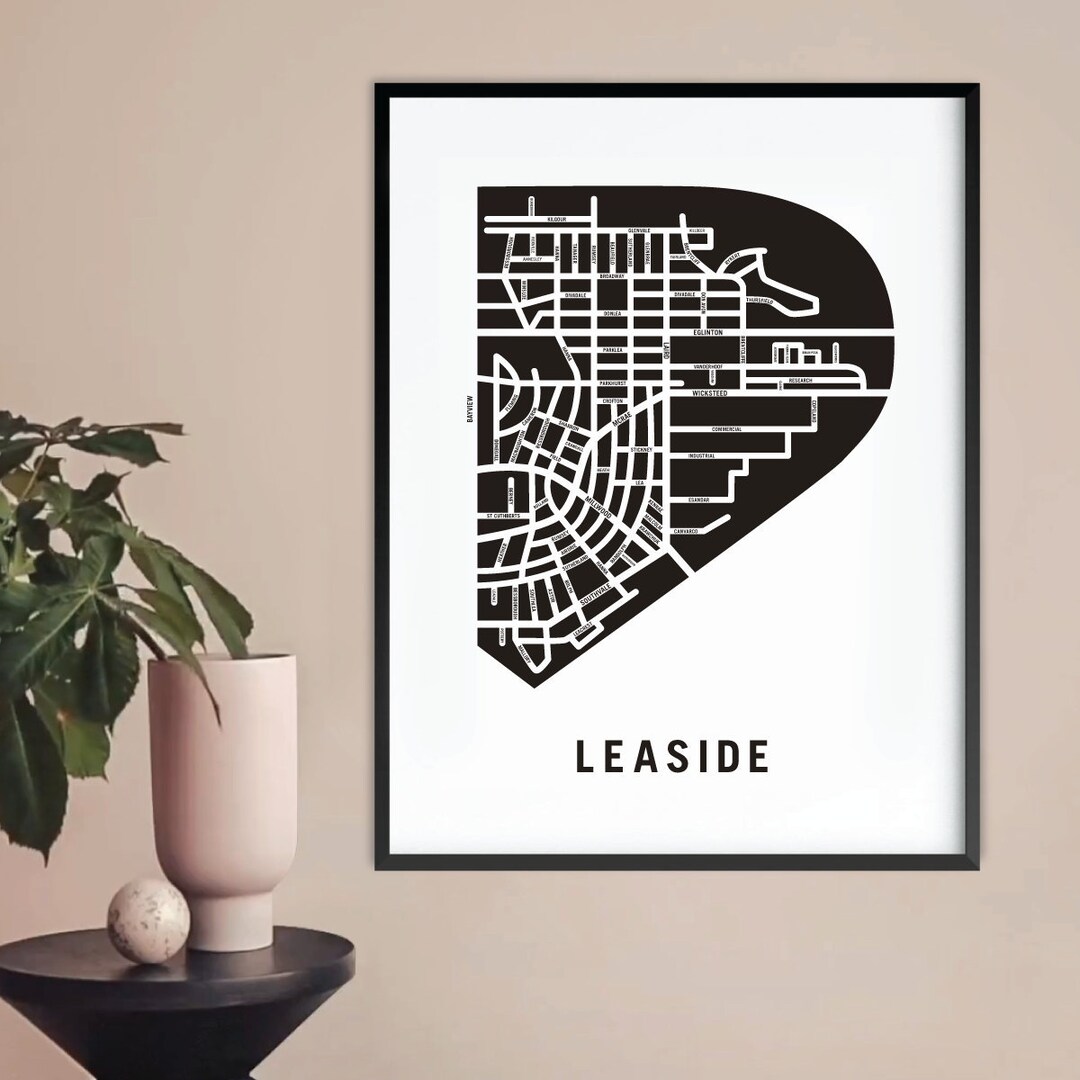 Leaside Neighbourhood Map Print | Toronto City Map Poster | Custom ...