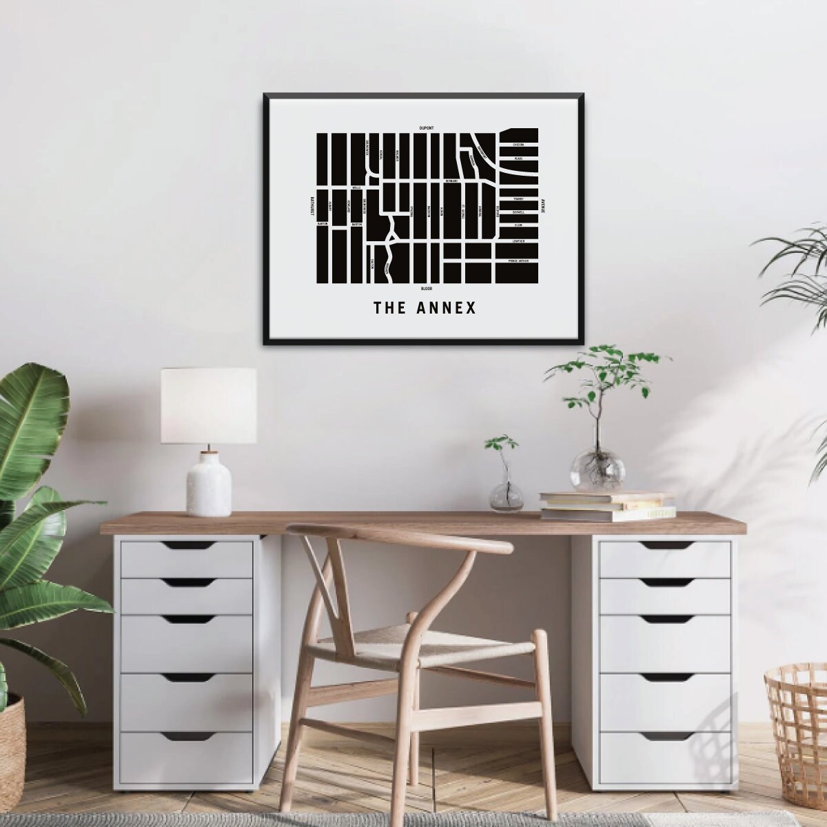 The Annex Map Modern Neighbourhood Art Print Black White Poster Toronto ...