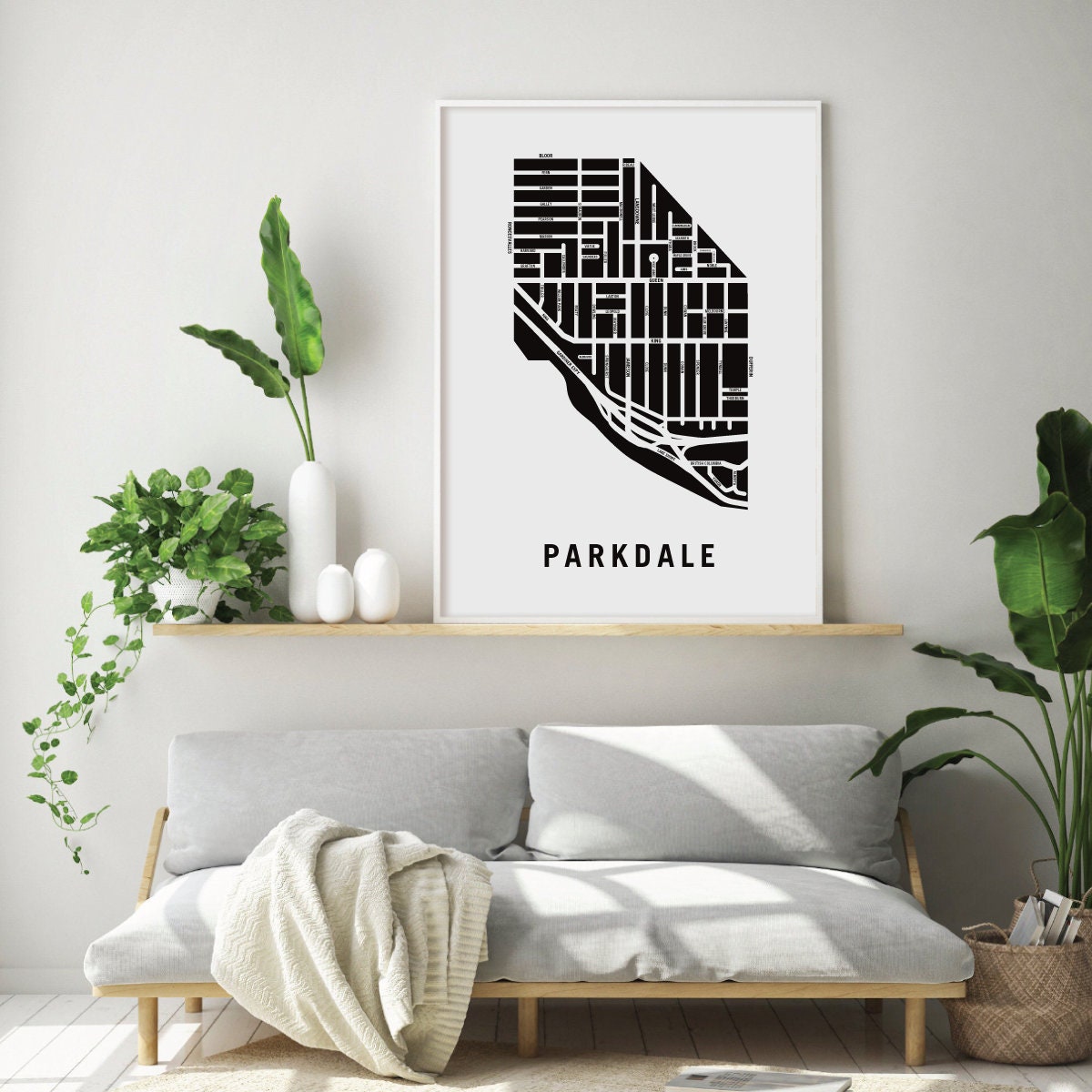 Parkdale Map Modern Neighbourhood Art Print Toronto Housewarming Gift ...