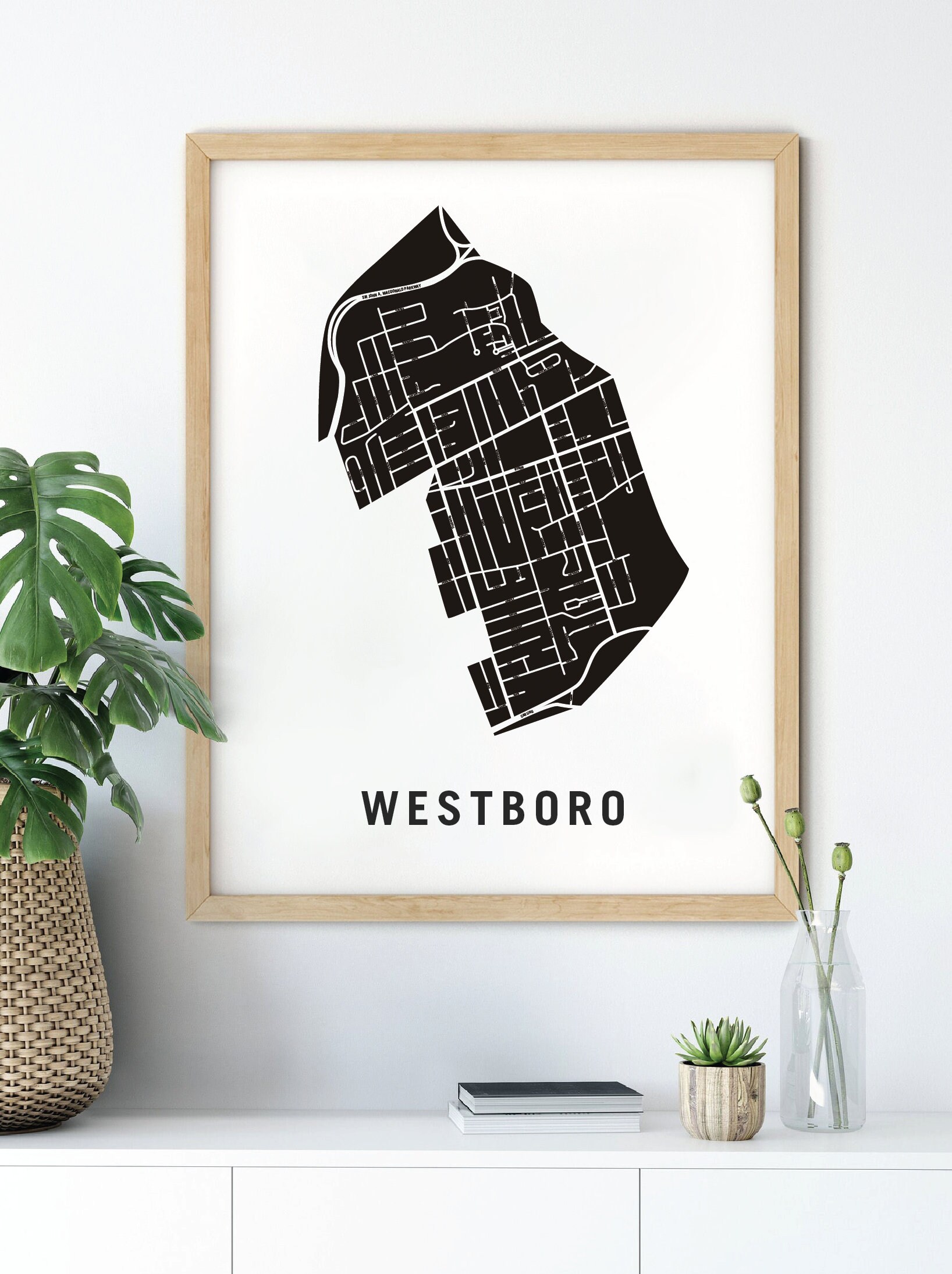 Westboro Map | Modern Neighbourhood Art Print | Ottawa Housewarming ...