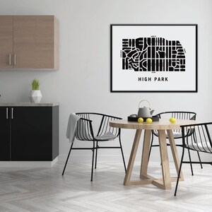 High Park Map | Modern Neighbourhood Art Print | Toronto Housewarming ...