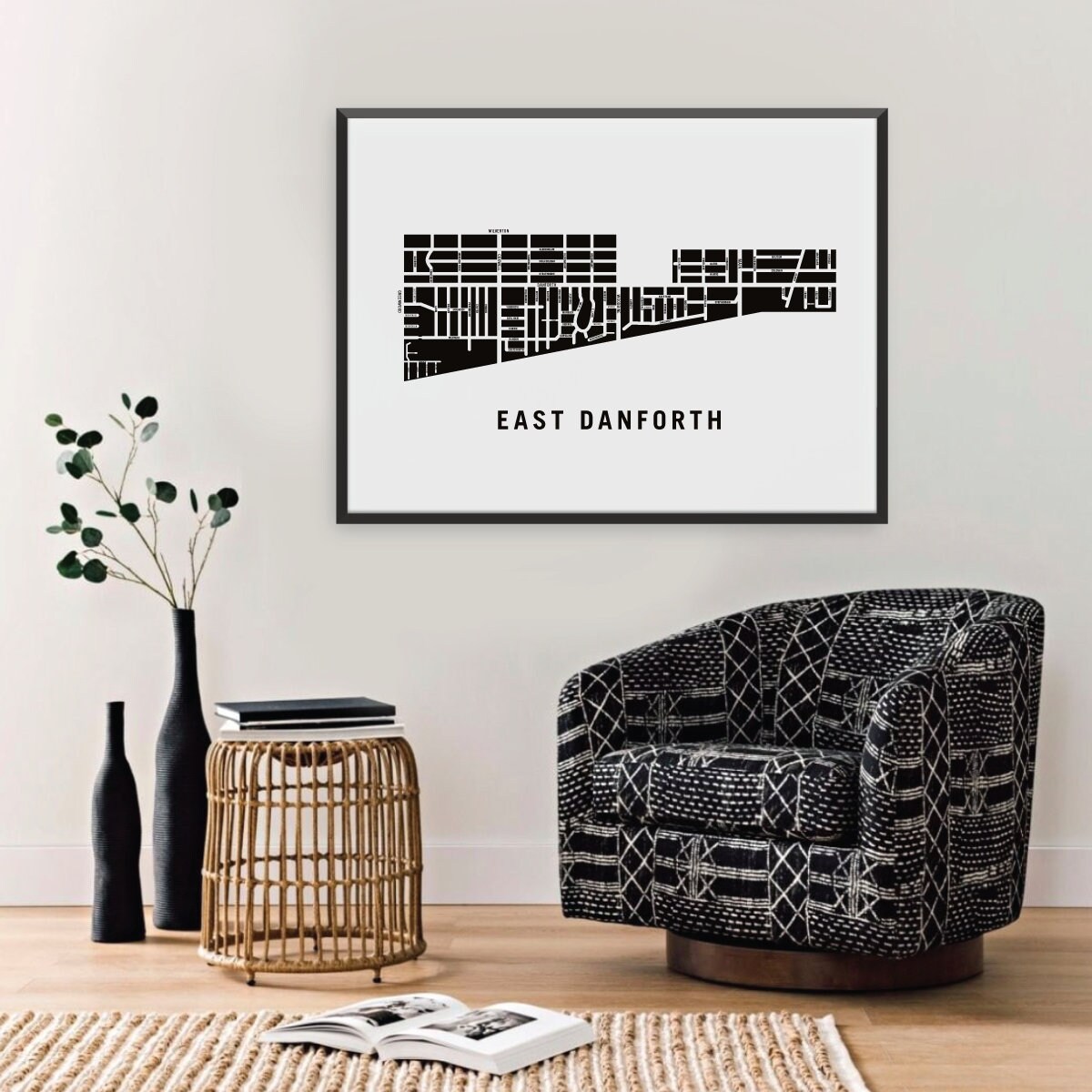 East Danforth Neighbourhood Map Print | Toronto City Map Poster ...