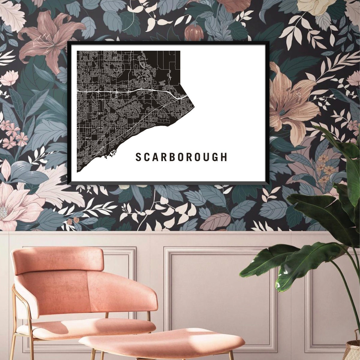 Scarborough Map Modern Neighbourhood Art Print Housewarming Gift ...