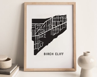 Birch Cliff Map Toronto Neighbourhood Art Print - Etsy
