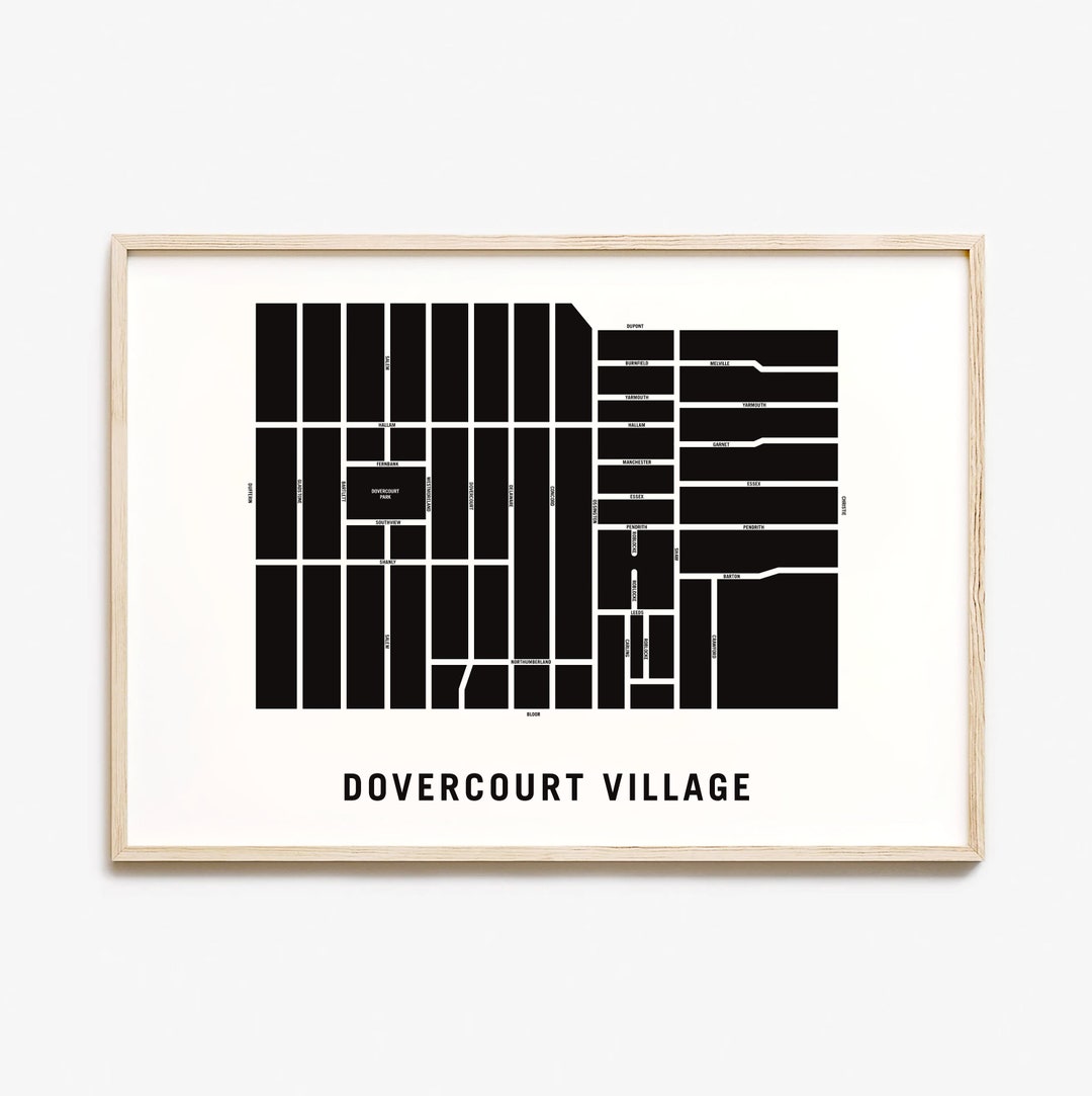 Dovercourt Map | Modern Neighbourhood Art Print | Toronto Housewarming ...