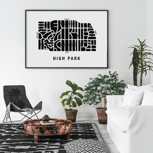 High Park Map | Modern Neighbourhood Art Print | Toronto Housewarming ...