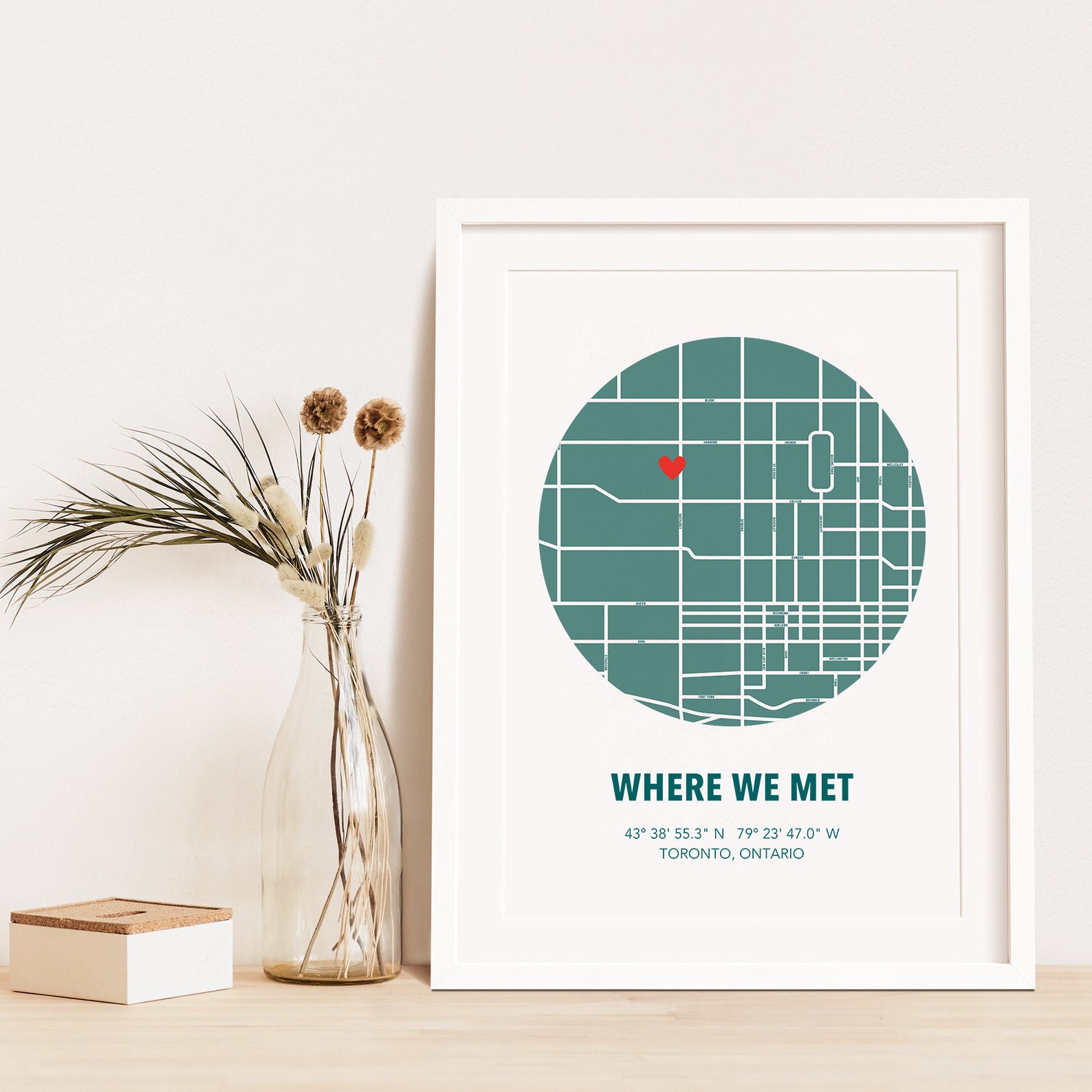 Where We Met Map / Where It All Began /couple Map / Gift for Her/gift ...