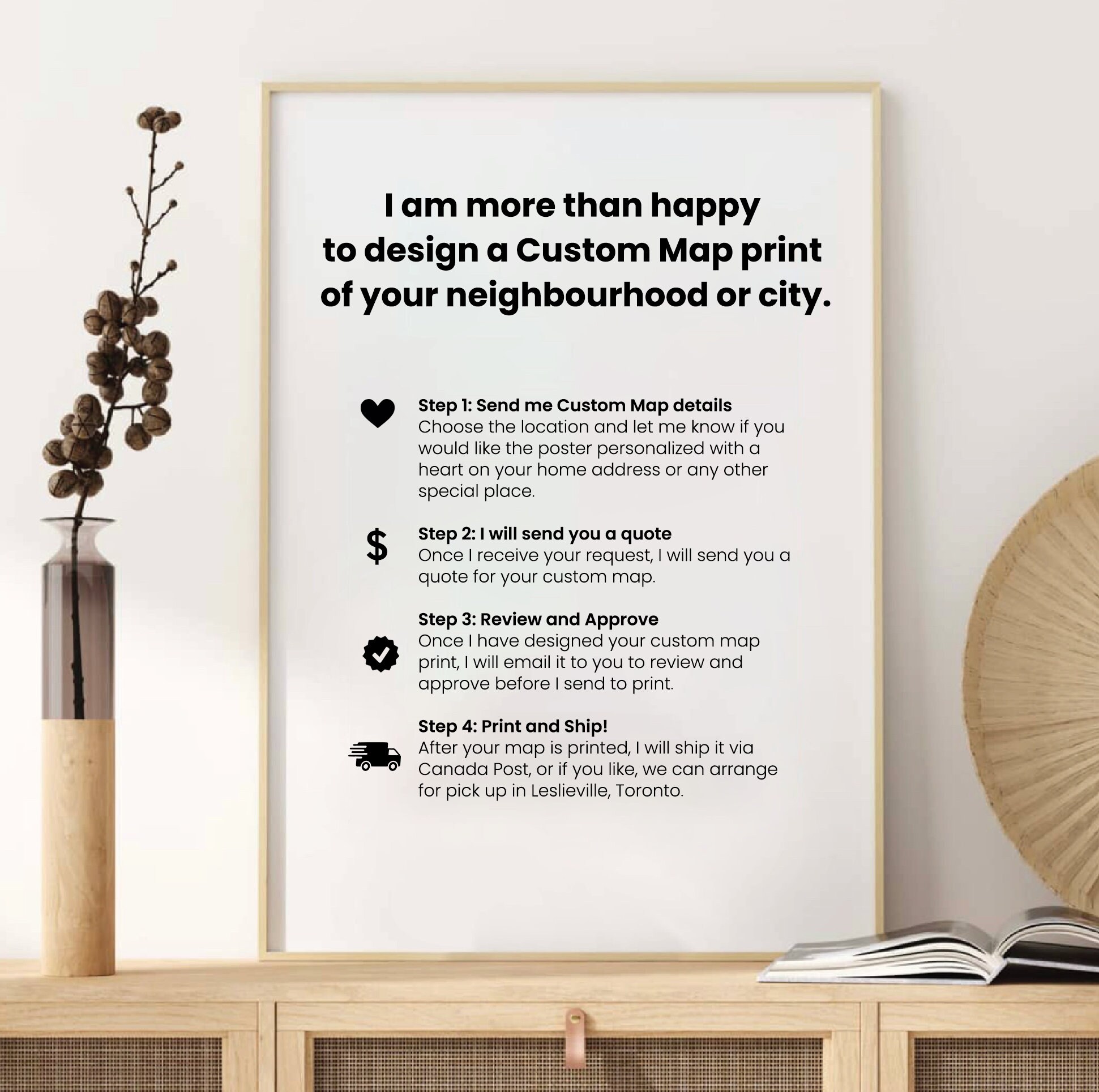 Any City Map, Custom Map Print, Personalized Map, Neighbourhood Map ...