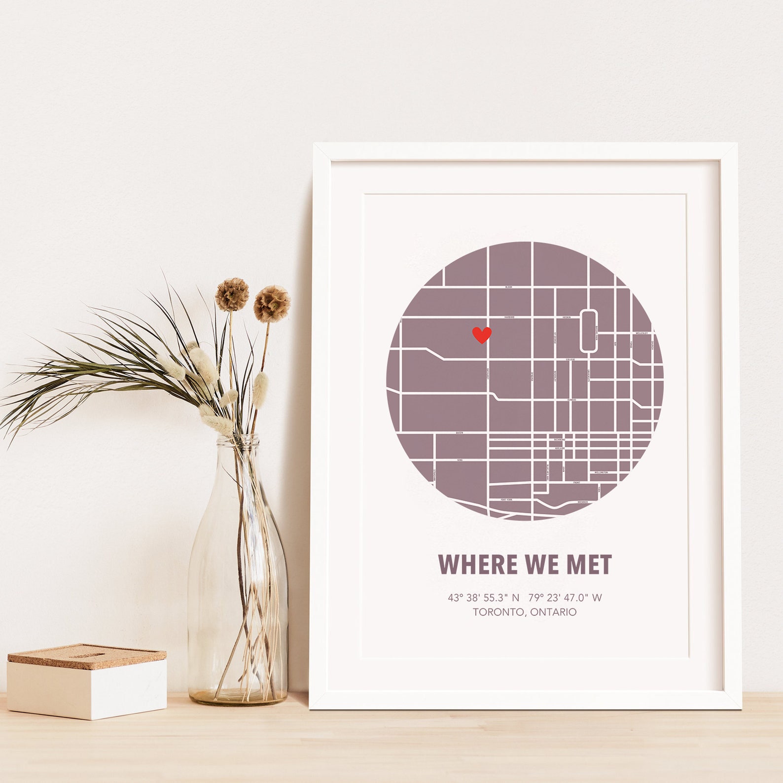Where We Met Map / Where It All Began /couple Map / Gift for Her/gift ...