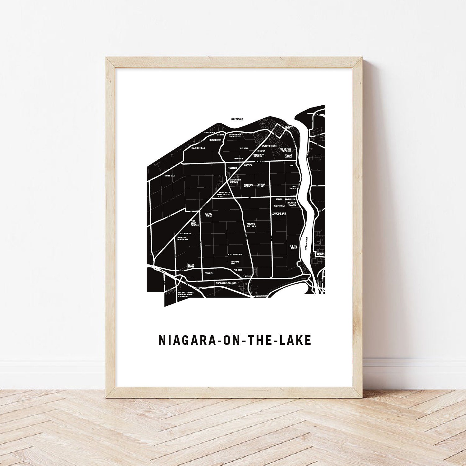 Niagara on the Lake Map | Niagara Wineries Map | Niagara Map Print ...