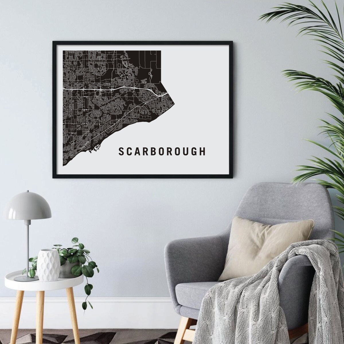 Scarborough Map Modern Neighbourhood Art Print Housewarming Gift ...