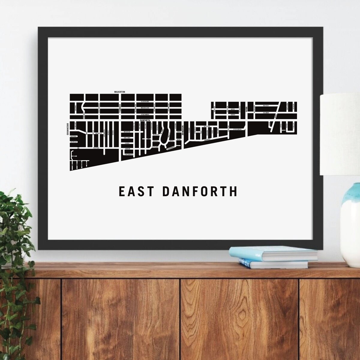 East Danforth Neighbourhood Map Print Toronto City Map | Etsy