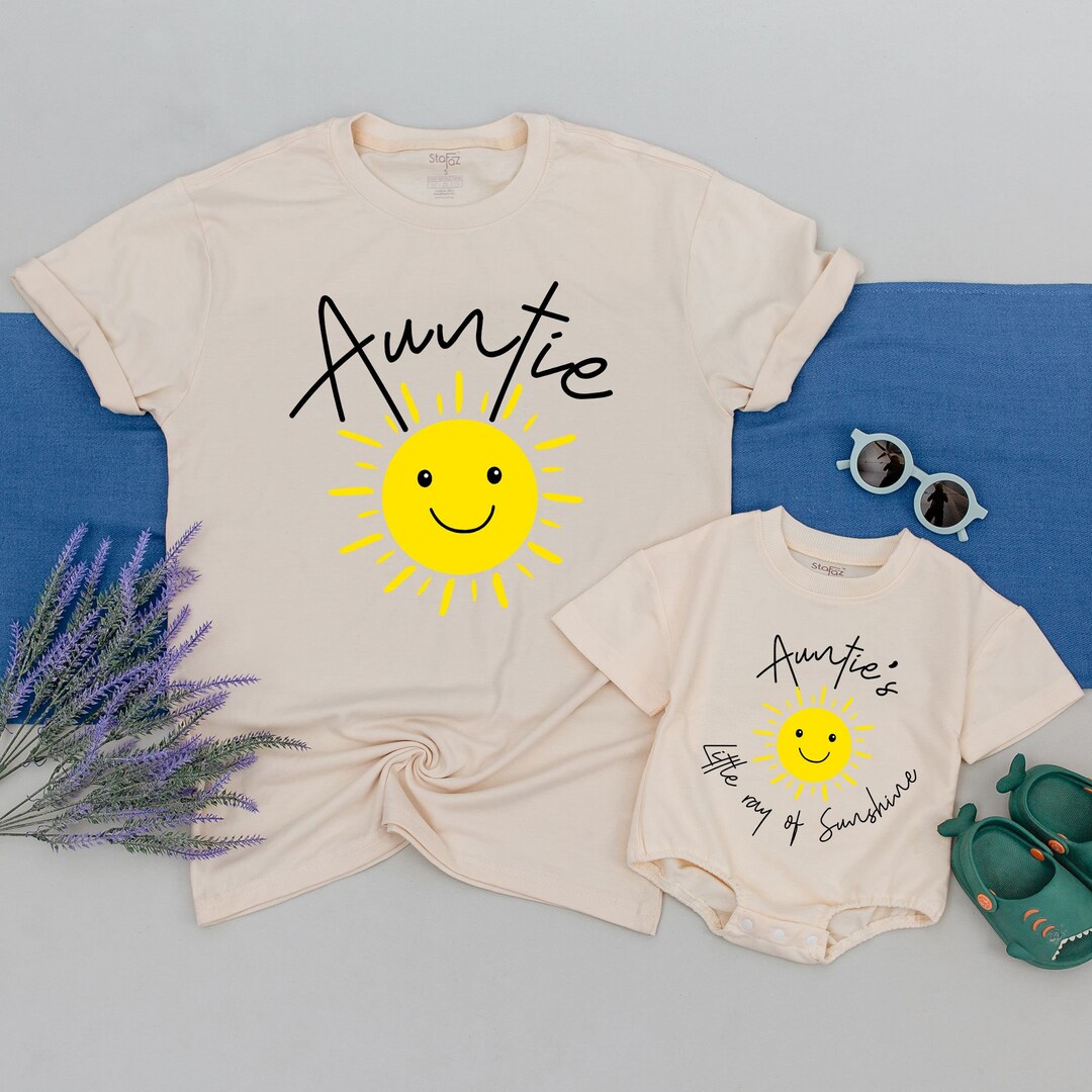 Auntie and Auntie's Little Ray of Sunshine Shirt, Matching Family Shirt ...