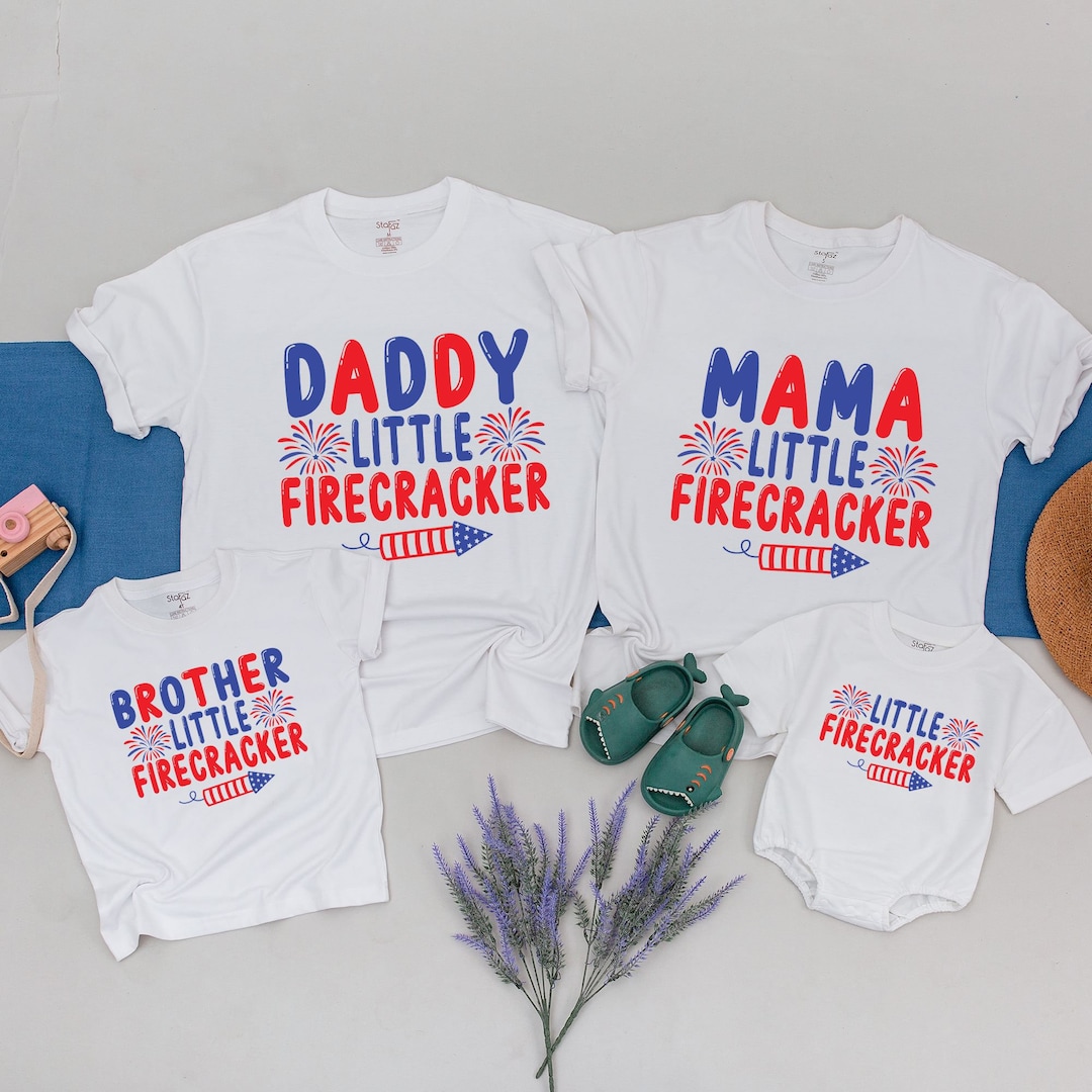 Little Firecracker Family Shirts, 4th of July Birthday Shirt, Mommy and ...