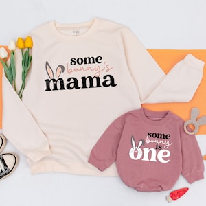 Bunny 1st Birthday Matching Family Sweatshirt, Some Bunny is One ...