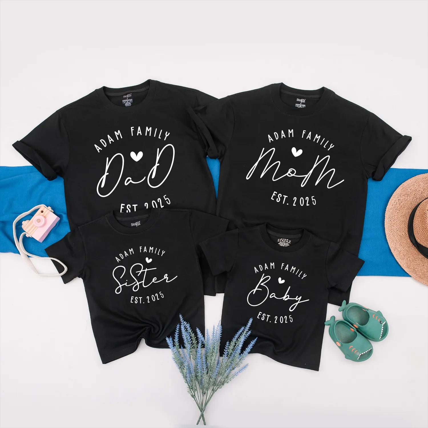 Custom Family Matching Shirts, Personalized Established 2025 Outfit Set ...