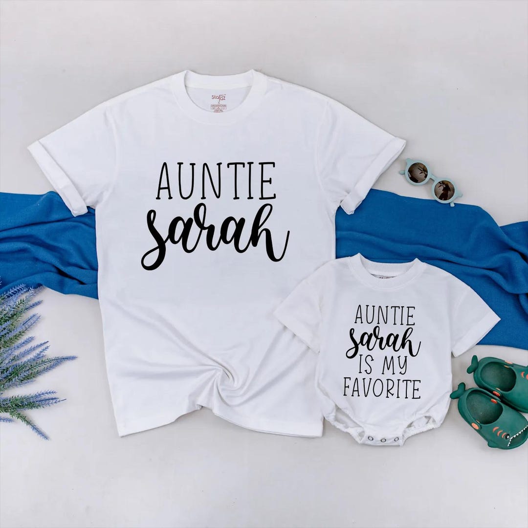 Auntie and Auntie’s Bestie Matching Shirt and Bubble Romper, Baby and ...