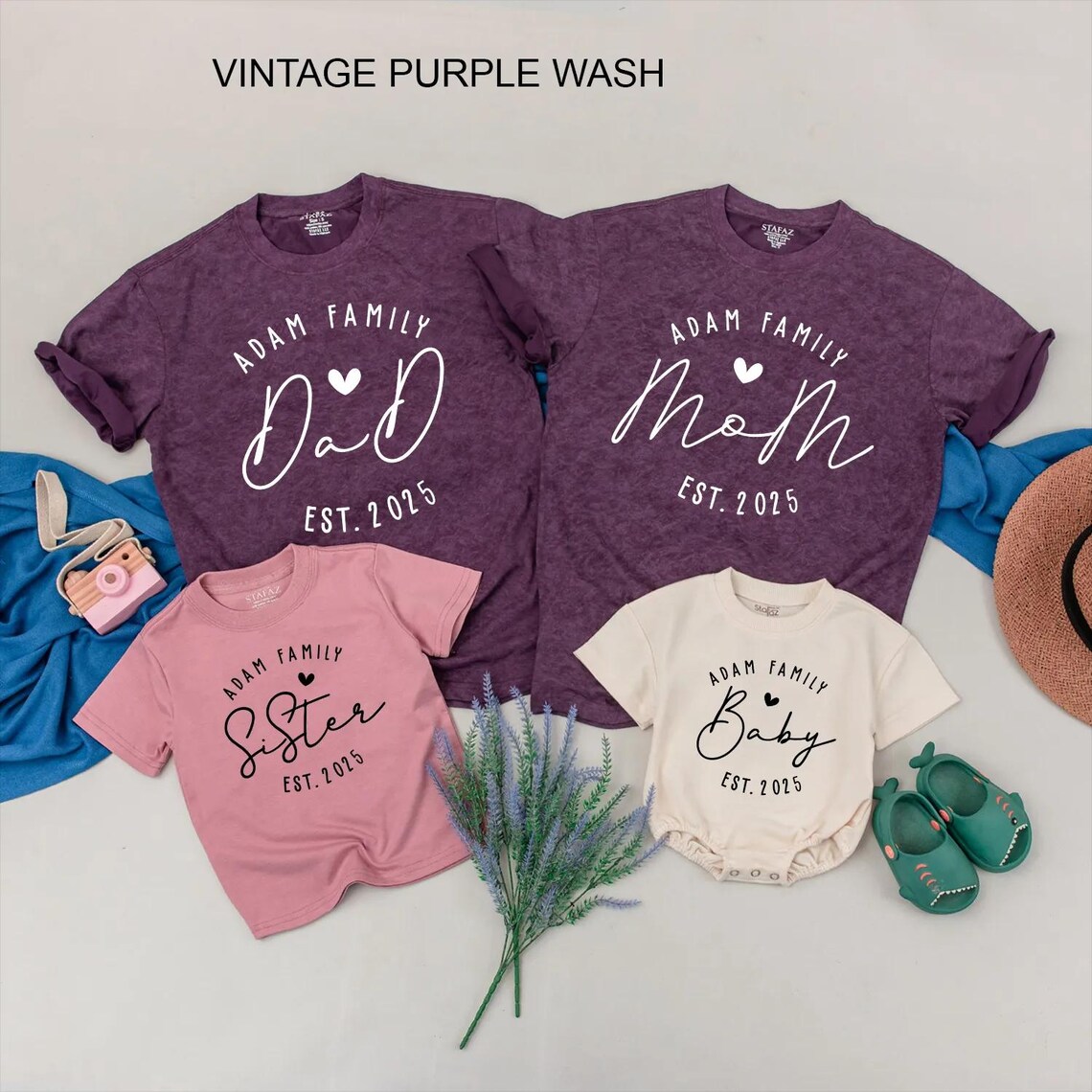 Custom Family Matching Shirts, Personalized Established 2025 Outfit Set ...