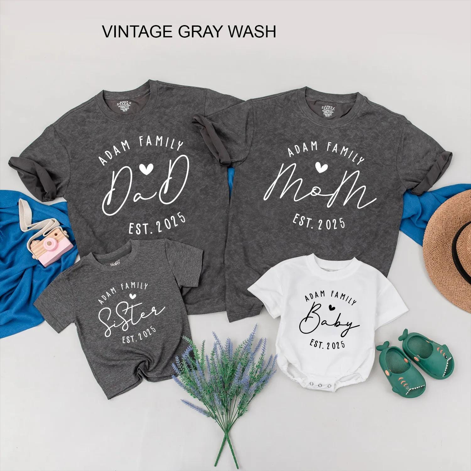 Custom Family Matching Shirts, Personalized Established 2025 Outfit Set ...