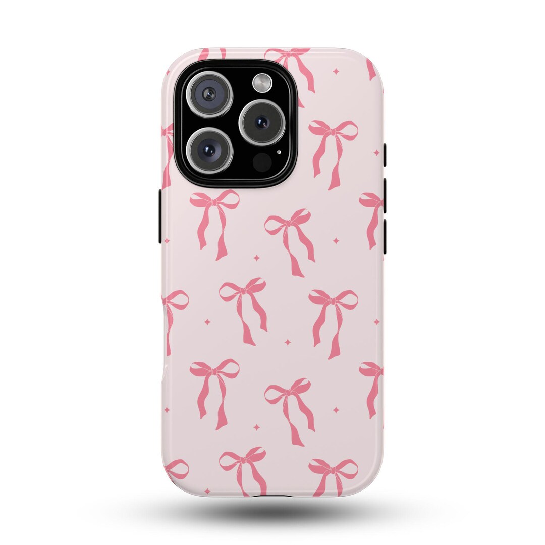 Pink Bow iPhone Case: Coquette Style, Protective Dual Layer - Etsy