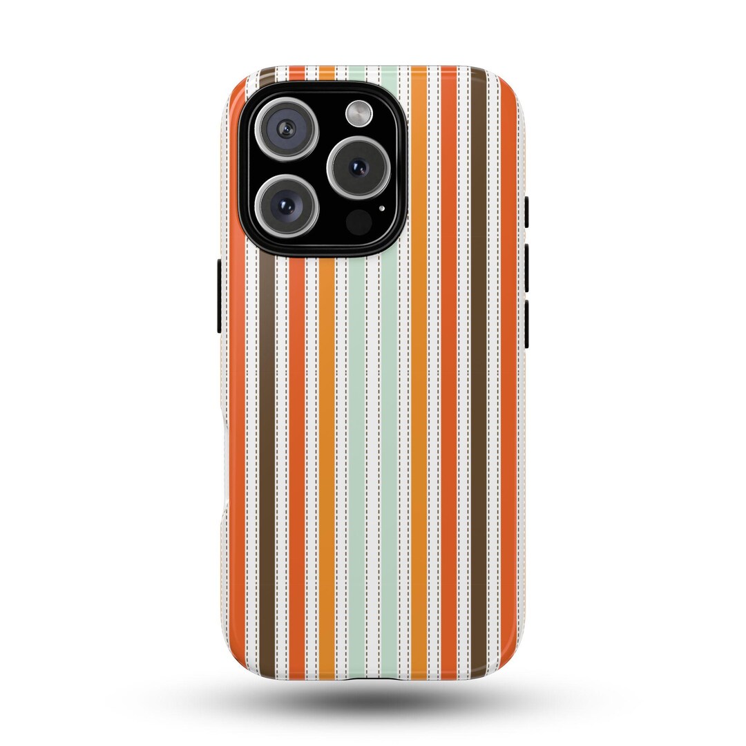 Stitched Retro Stripe Phone Case for iPhone 16 Case, iPhone 15 14 13 12 ...
