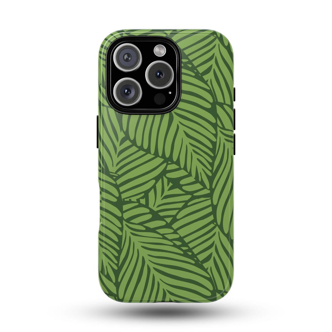Green Jungle Leaves Phone Case for iPhone 16 Case, iPhone 15 14 13 12 ...