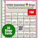 WNBA Bingo Watch Party Bingo Women's Basketball Downloadable Pdf ...