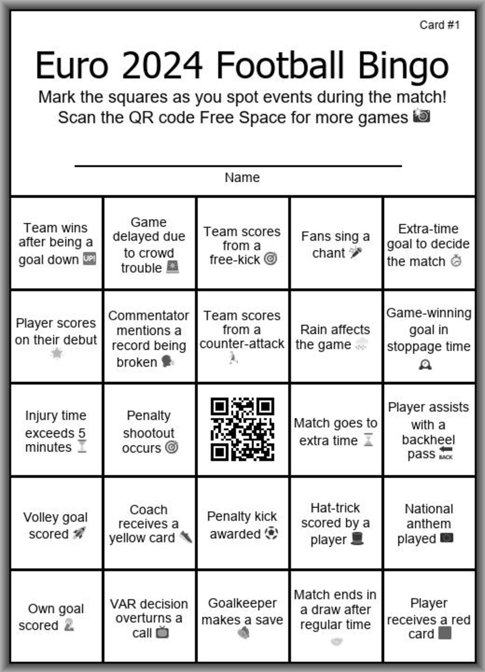 Euro 2024 Soccer Football Bingo Cards Bingo Watch Party More Fun ...