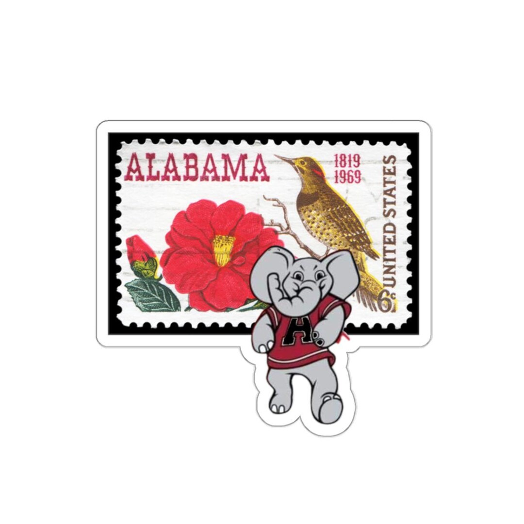 Alabama-themed Kiss-cut Stickers, Cute Laptop Decals, Vintage Postcard ...