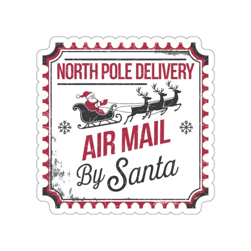 North Pole Mail Sticker - Etsy