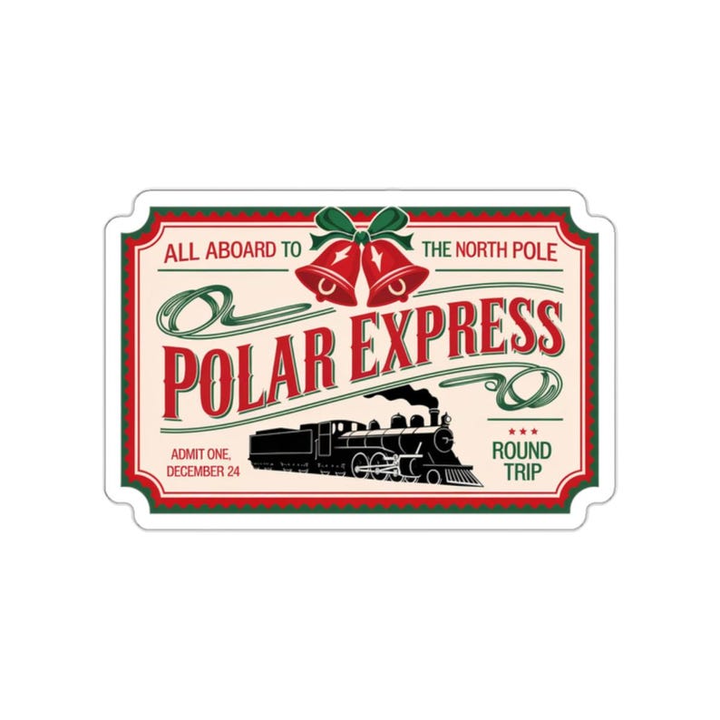 Vintage Polar Express Stickers Nostalgic Train Decor, Holiday Gift ...