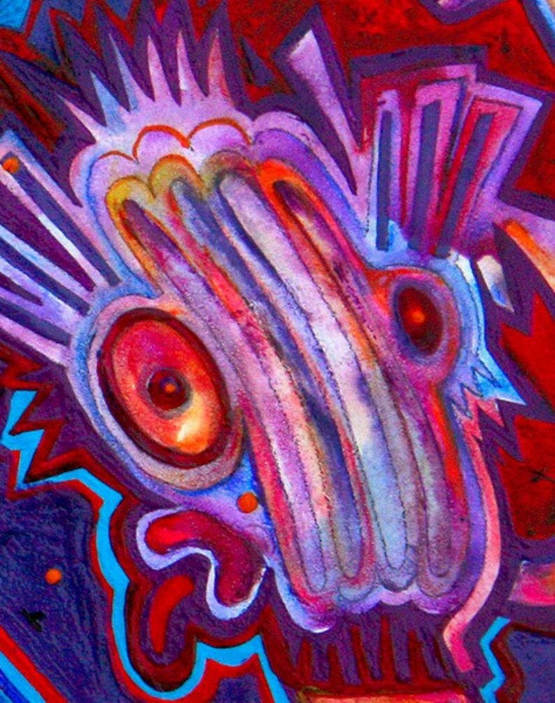 ABSTRACT Art Print 11x14 Red Blue Purple - Etsy