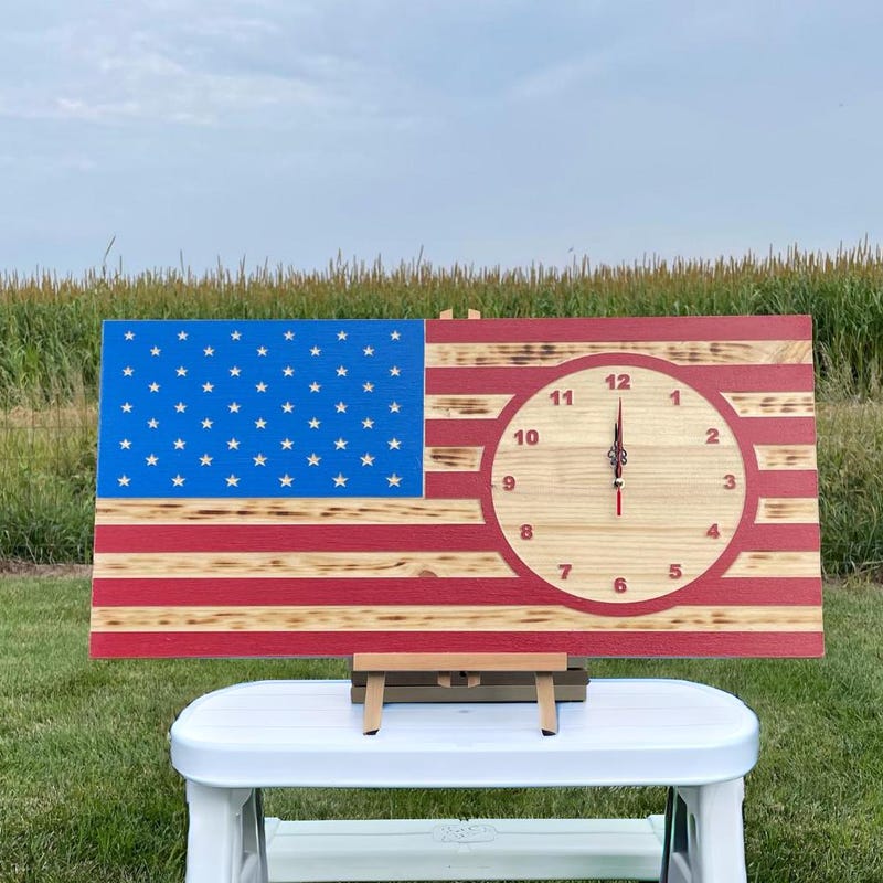 Wooden Flag Clock - Etsy