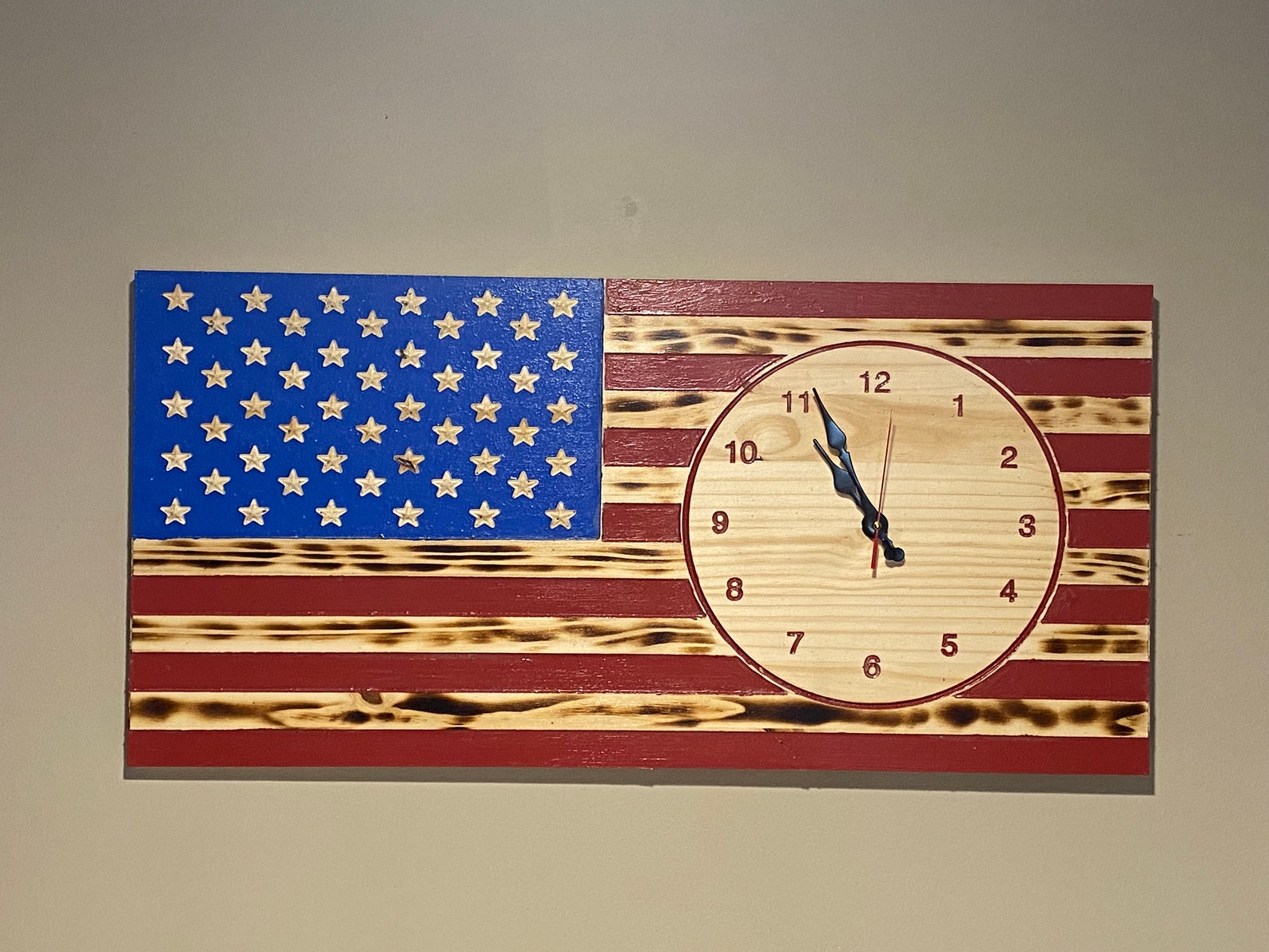 Vintage American Flag Clock - Etsy