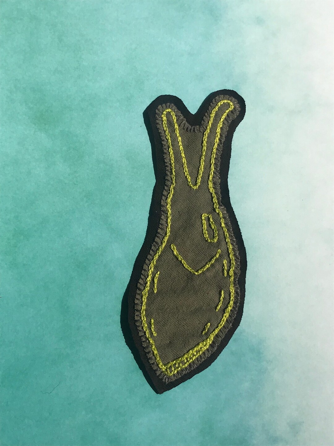 Hand Embroidered Slug Patch, Upcycled Green Fabric - Etsy