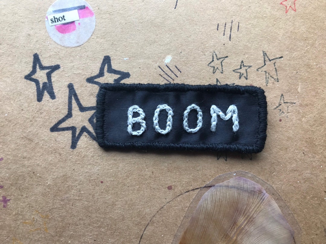 BOOM Patch! Handmade Embroidered Patch. Sew on Patch. Custom Name Tag ...