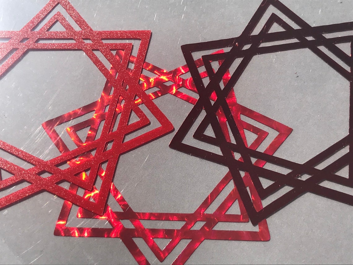 DOUBLE HEPTAGRAM Decal Vinyl Sticker //red: Matte, Metallic, or ...