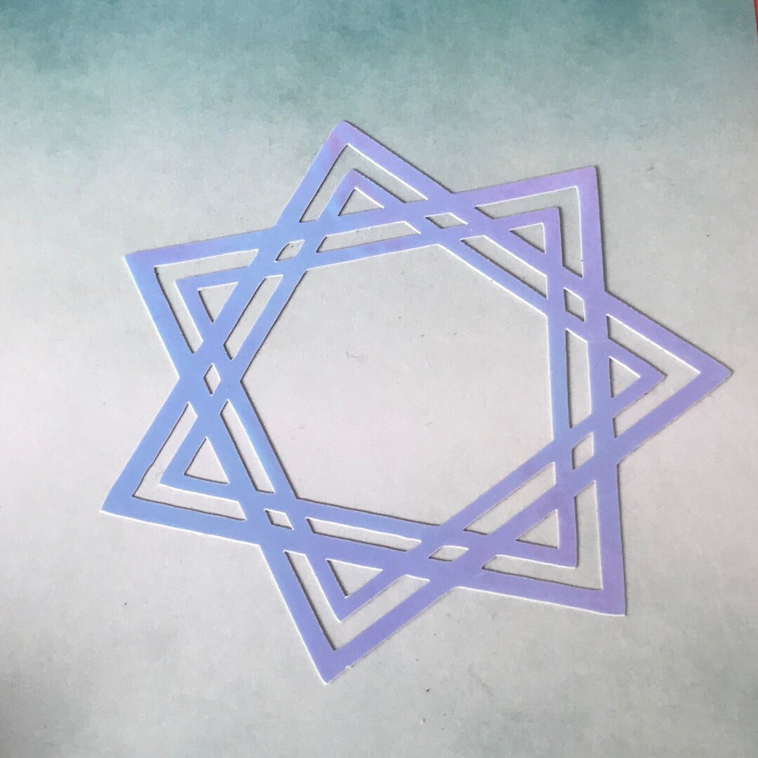 DOUBLE HEPTAGRAM Decal Sticker // Dark or Light Blue/purple/pink ...