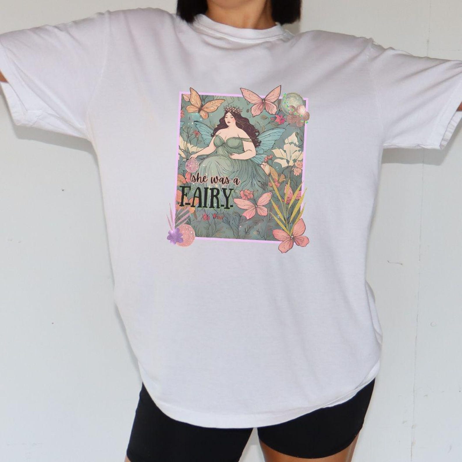Vintage Plus Size Fairy Shirt, Cute Oversized Shirt, Back to College Tee, College Girl Shirts ...