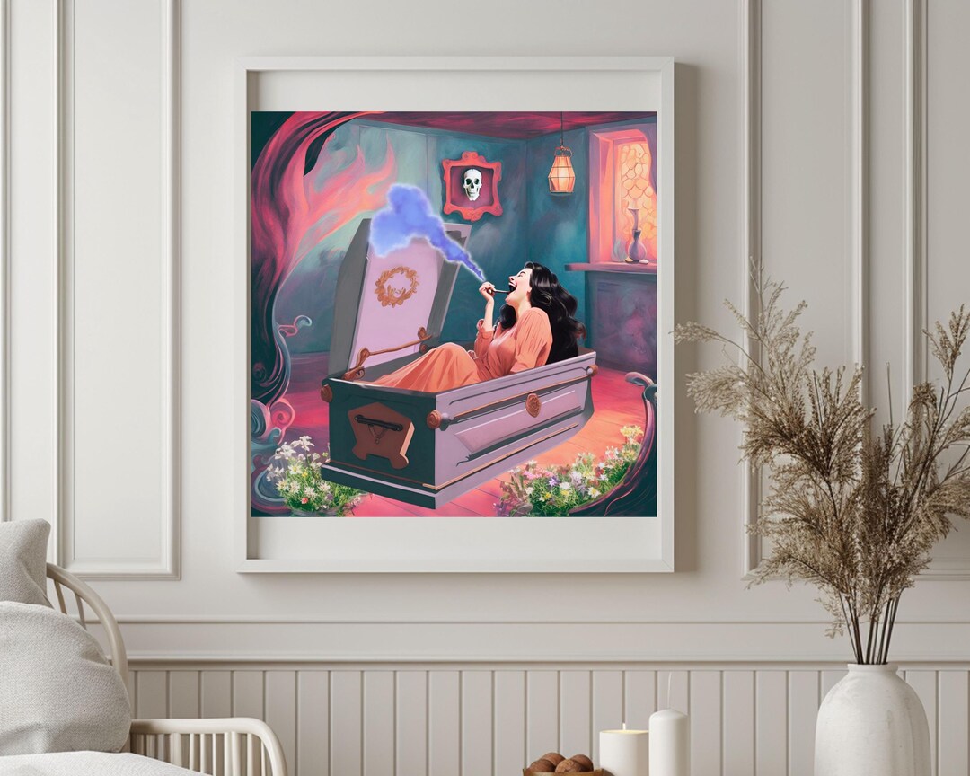 Wake and Bake Dopamine Stoner Art, Maximalist Print, College Dorm Wall ...