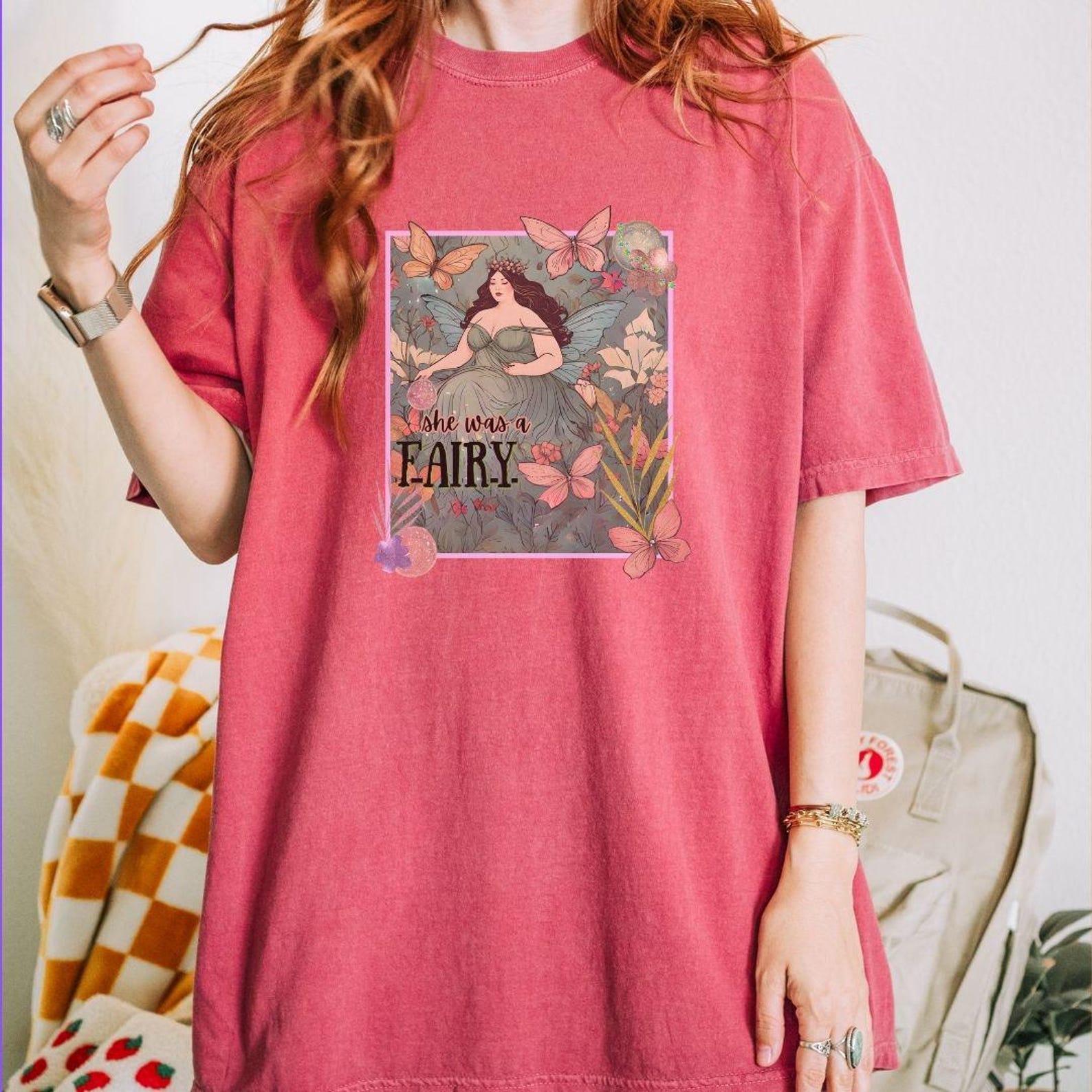 Vintage Plus Size Fairy Shirt, Cute Oversized Shirt, Back to College Tee, College Girl Shirts ...