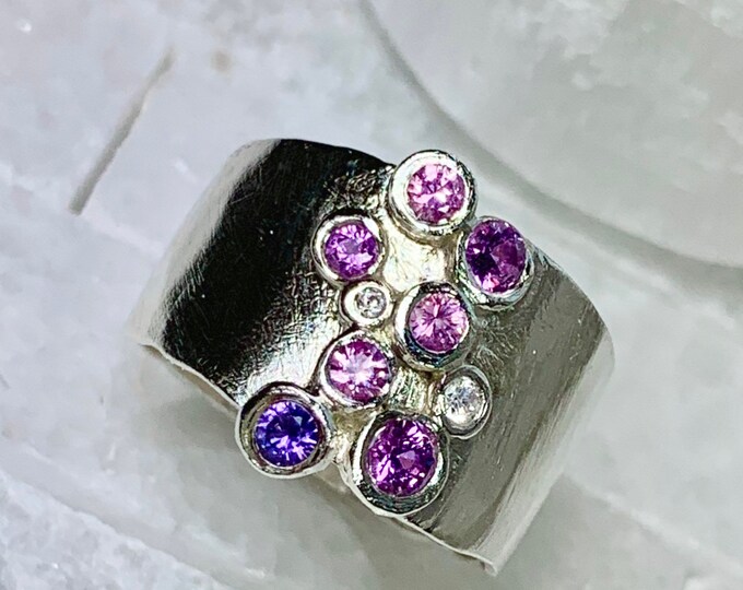14k Multigem Bubble Ring - Etsy