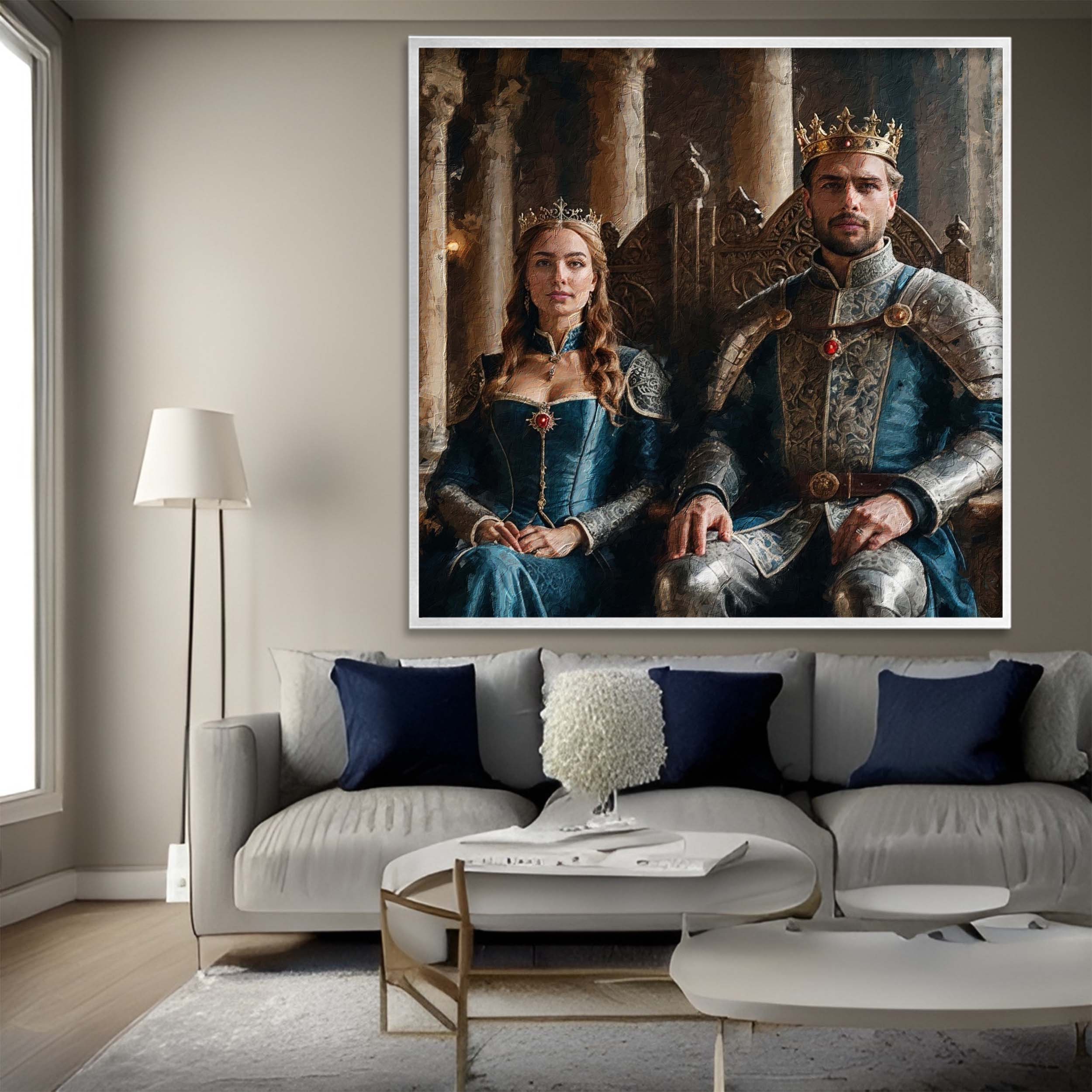 Medieval Royal Couple, Personalized Photo Portrait, Custom Artistic ...