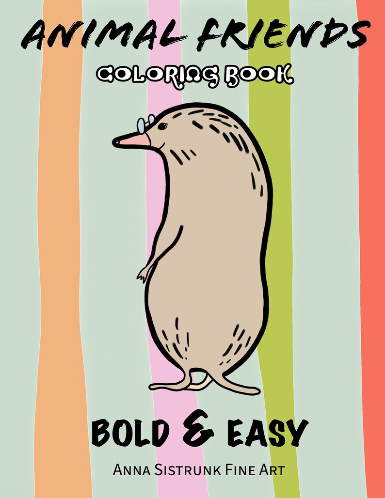 SPIRAL BOUND Animal Friends Coloring Book hard Copy - Etsy