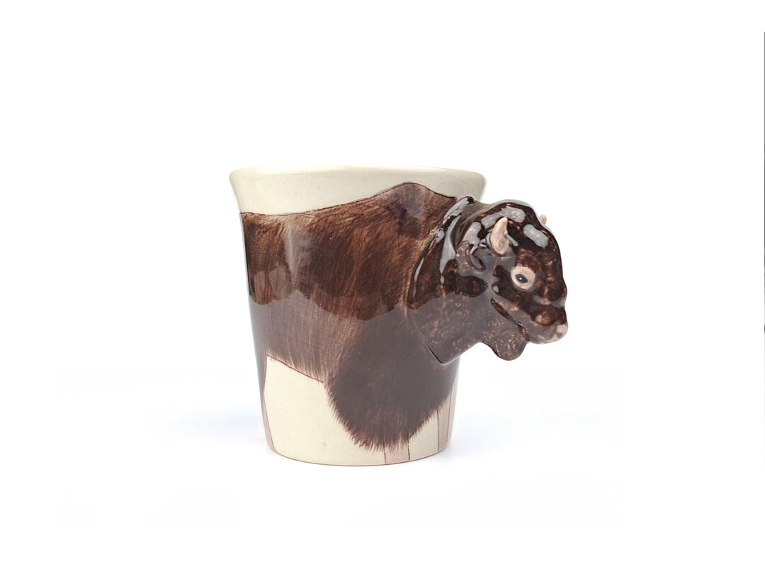 Hand Paint Bison Mug Bison Coffee Mug, Ceramic Garden Decoration, Bison ...