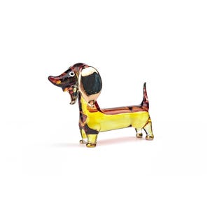 Handmade Tiny Adorable Dachshund Glass Blown Figurine Miniature Dog ...