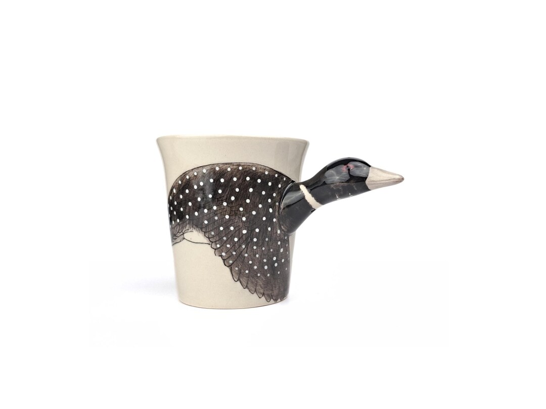 Hand Paint Yellow-billed Loon Mug -loon Coffee Mug, Ceramic Garden ...